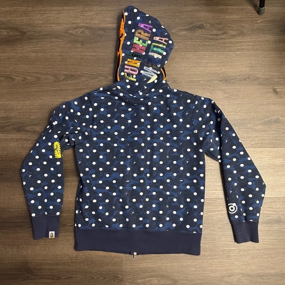 Bape | Shirts | Bape A Bathing Ape Blue Abc Camo Polka Dot Bape Tiger ...